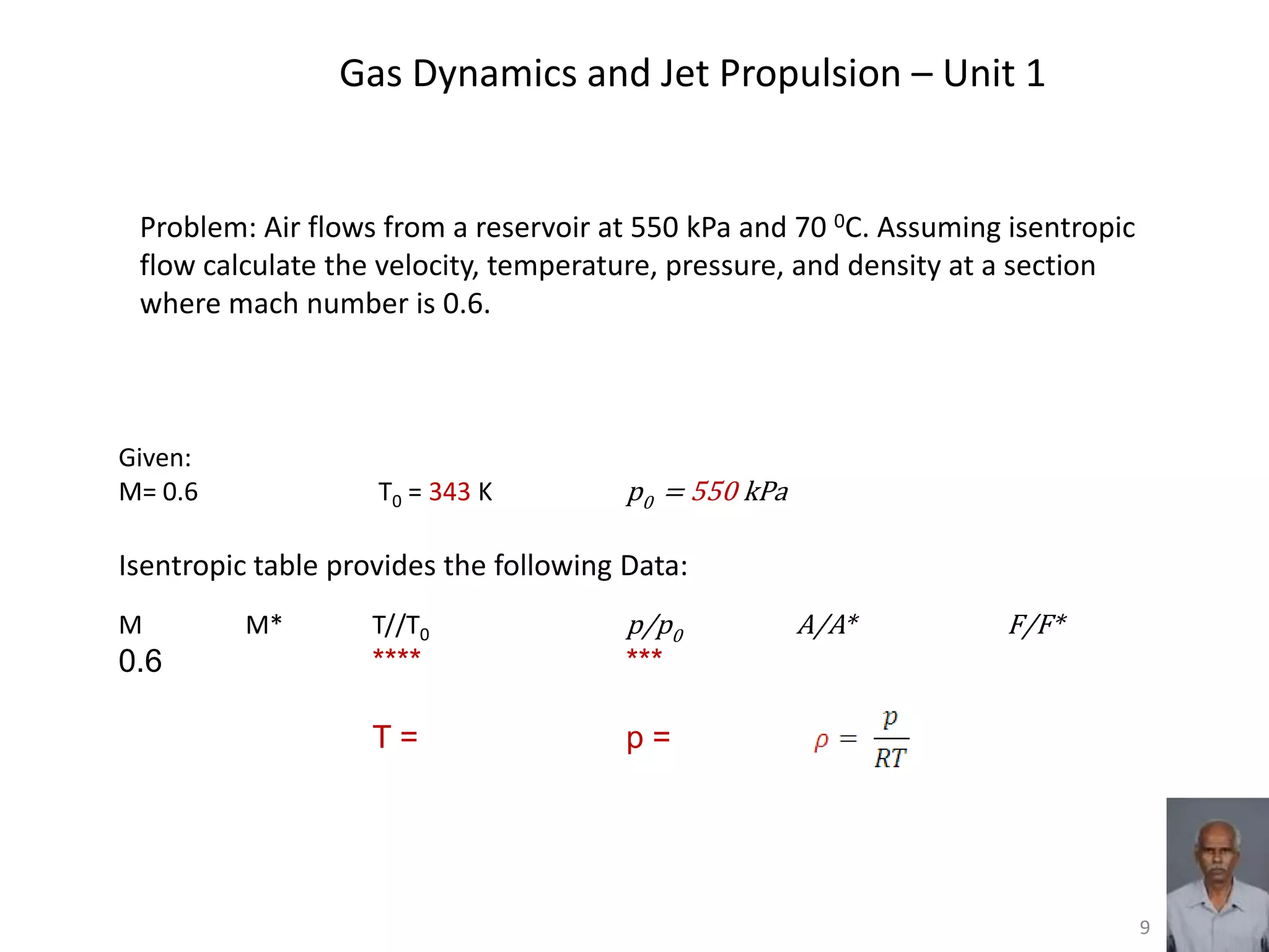 Gas dynamics and jet propulsion – presentationof problemsanswers | PPTX