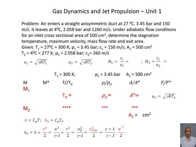 Gas dynamics and jet propulsion – presentationof problemsanswers | PPTX | Physics | Science