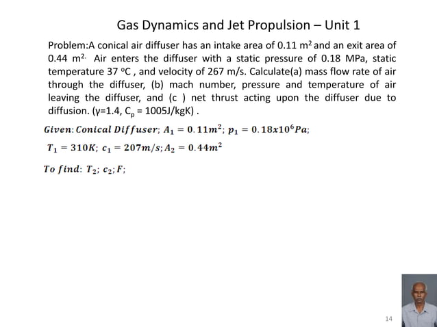 Gas dynamics and jet propulsion – presentationof problemsanswers | PPTX | Physics | Science