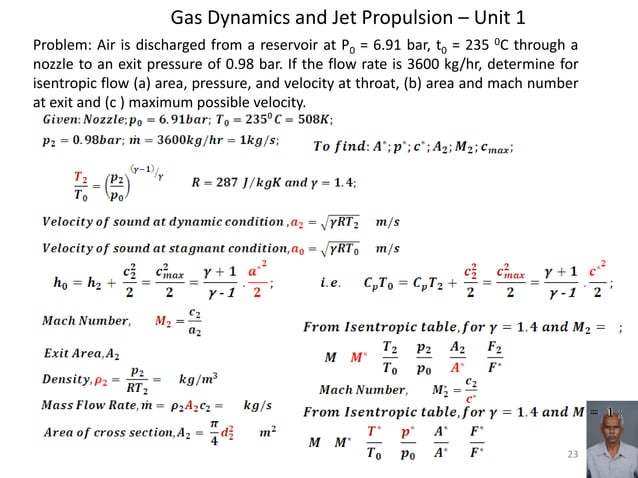 Gas dynamics and jet propulsion – presentationof problemsanswers | PPTX | Physics | Science