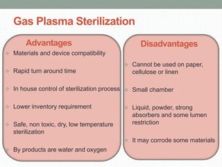 Gaseous sterilent and plasma sterilization | PPTX