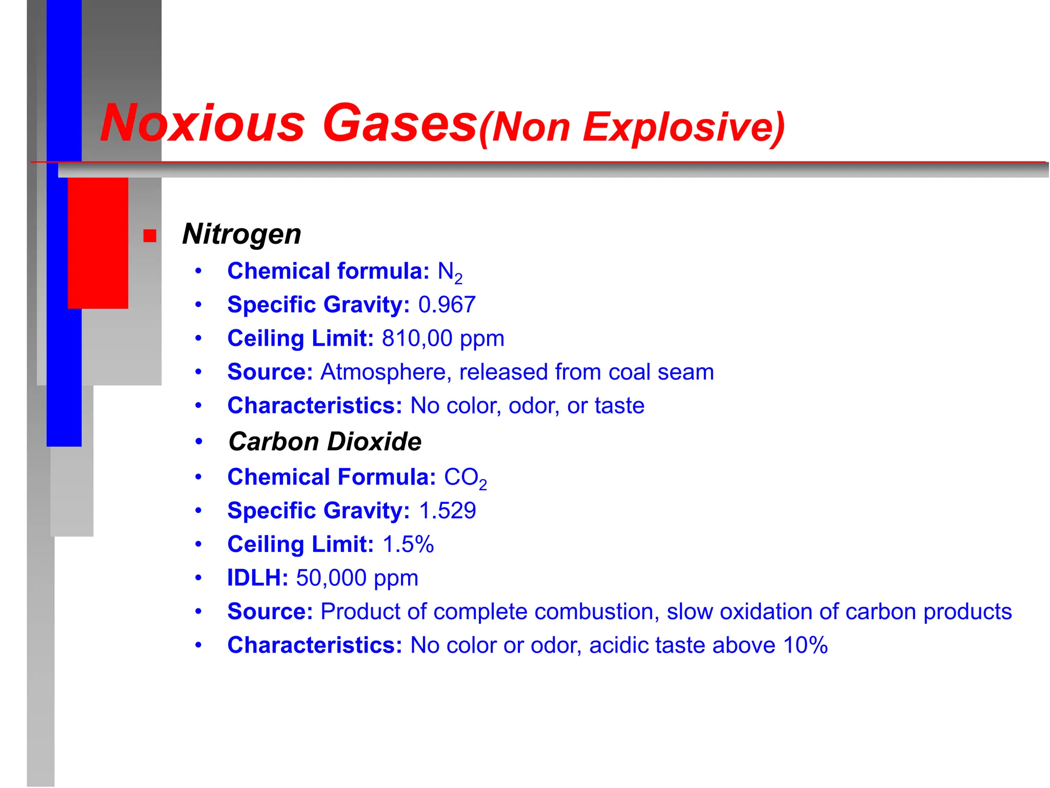 Mine Gases (Gases that are experienced during underground coal mining) | PPT