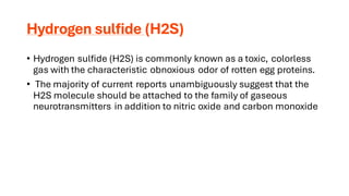 gases as neural messengers . Nitric oxide , carbon monoxide , hydrogen ...
