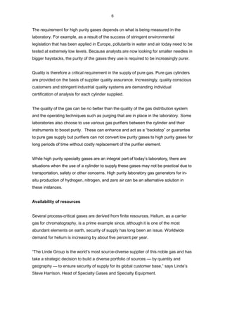 Specialty gases: essential for research, production & quality control | PDF