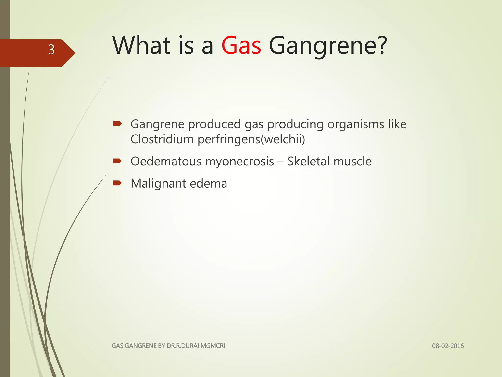 Gas gangrene 8 - 2- 16 | PPTX