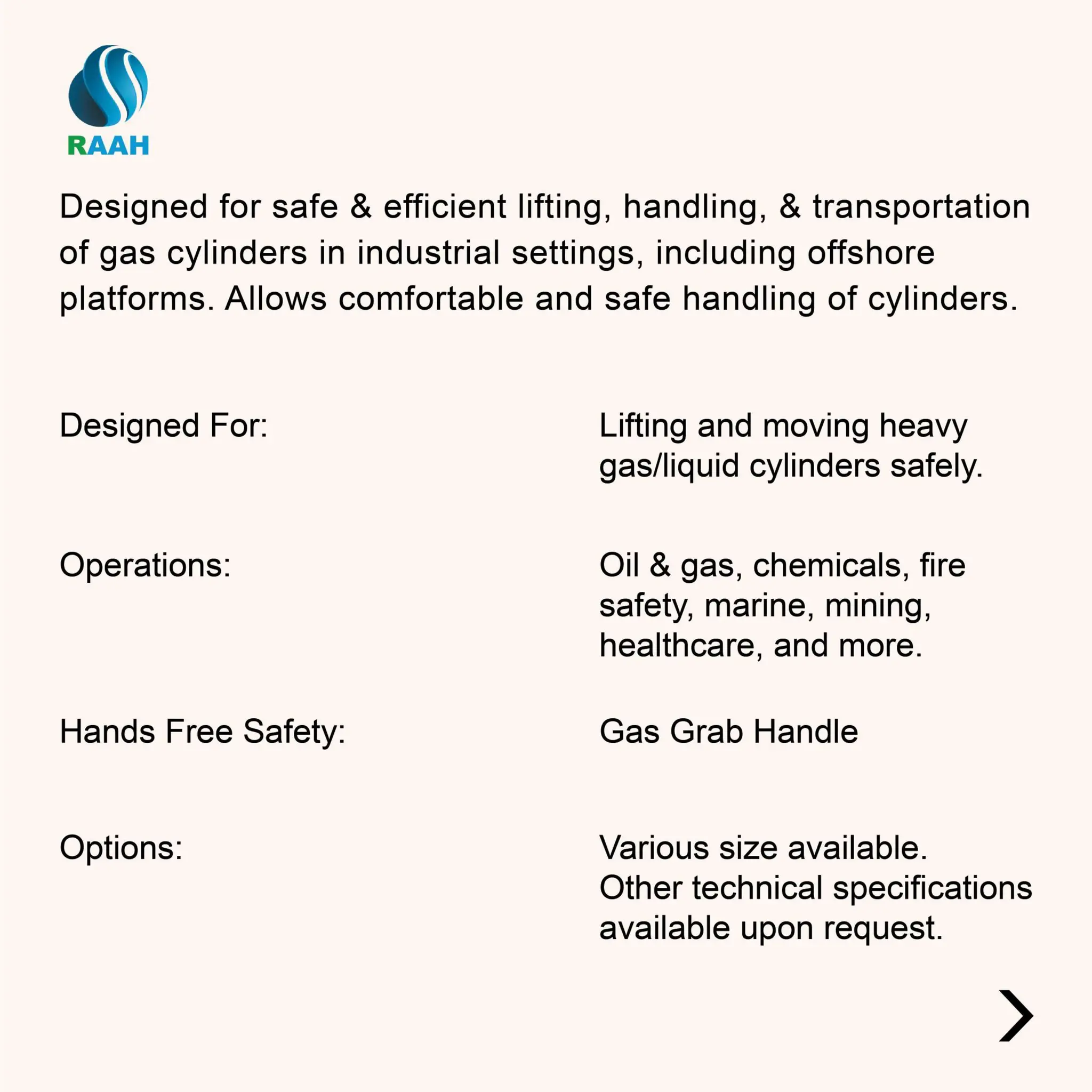 Gas Grab Handle Gas cylinder lifting - RAAH Group Inc | PDF
