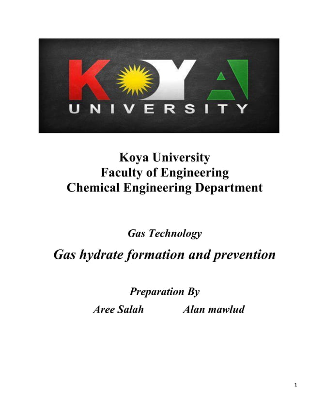 Gas hydrate formation and prevention | PDF