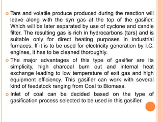 Gasification and types of gasifiers | PPTX