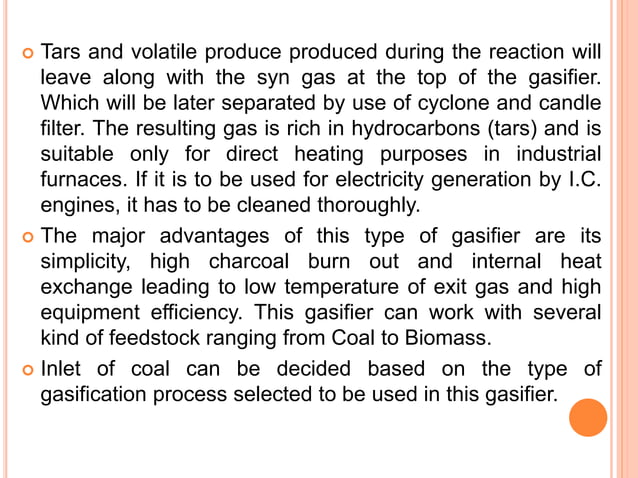 Gasification and types of gasifiers | PPTX