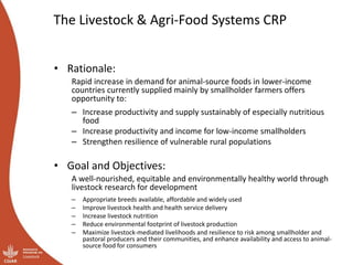 The Livestock CRP: A program to translate livestock research into ...