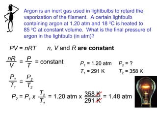 Gas law and partial pressures | PPT