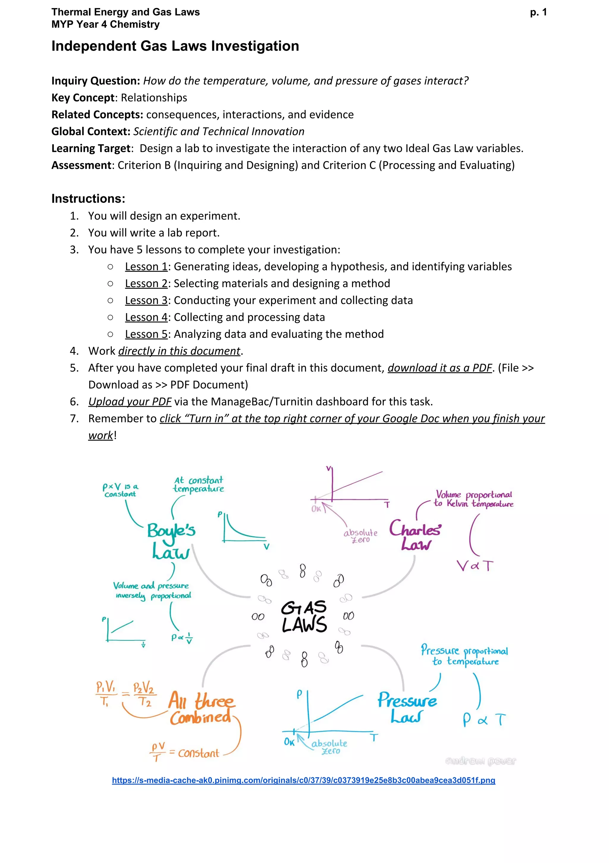 Independent gas laws investigation | PDF