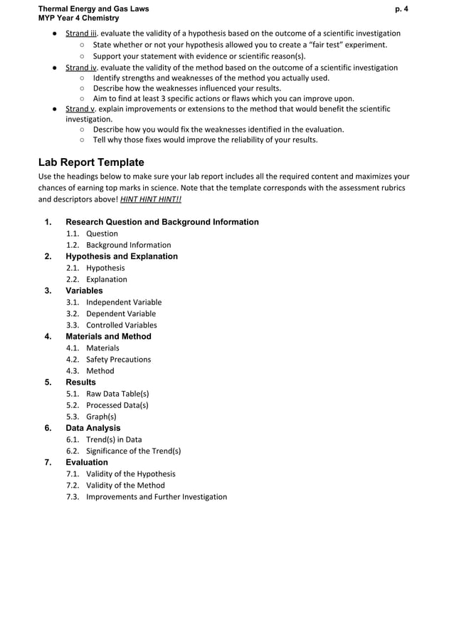 Independent gas laws investigation | PDF