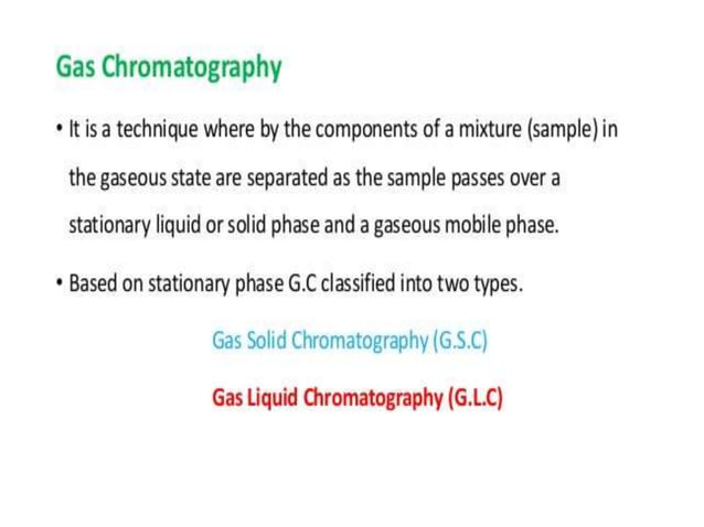 Gas Liquid Chromatography Pptx Chemistry Science