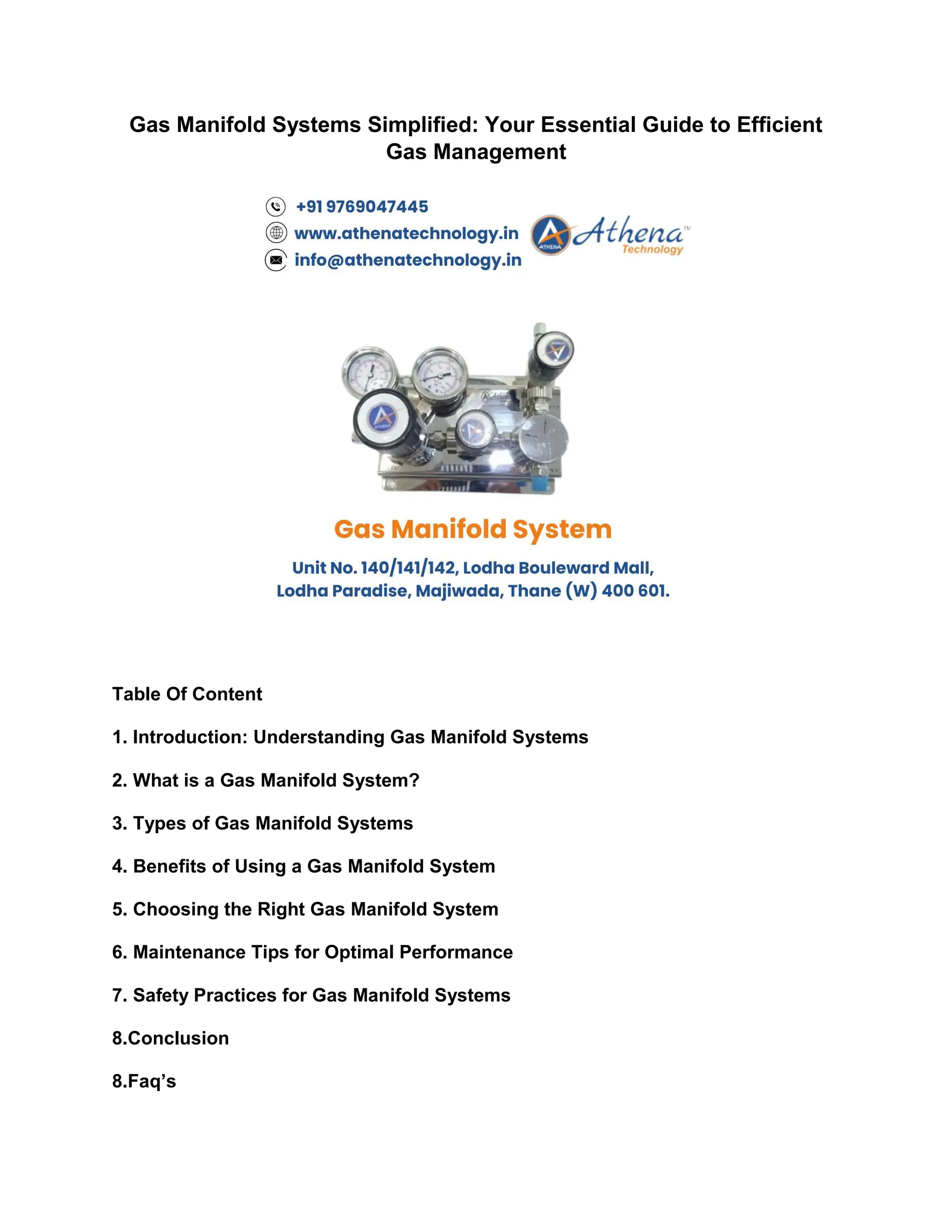 Gas Manifold Systems: Your Simple Guide to Efficiency | PDF