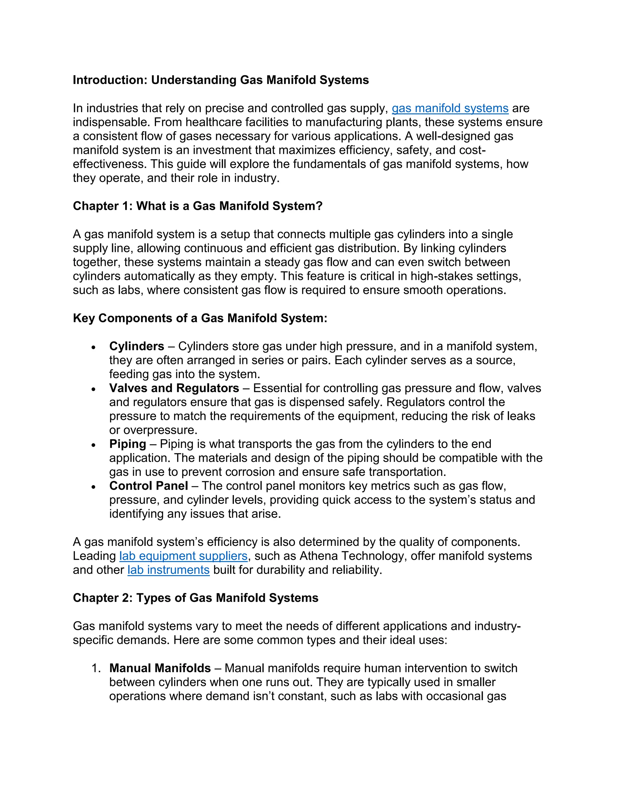 Gas Manifold Systems: Your Simple Guide to Efficiency | PDF