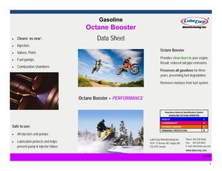 Gas Octane Booster Data Sheet | PPT