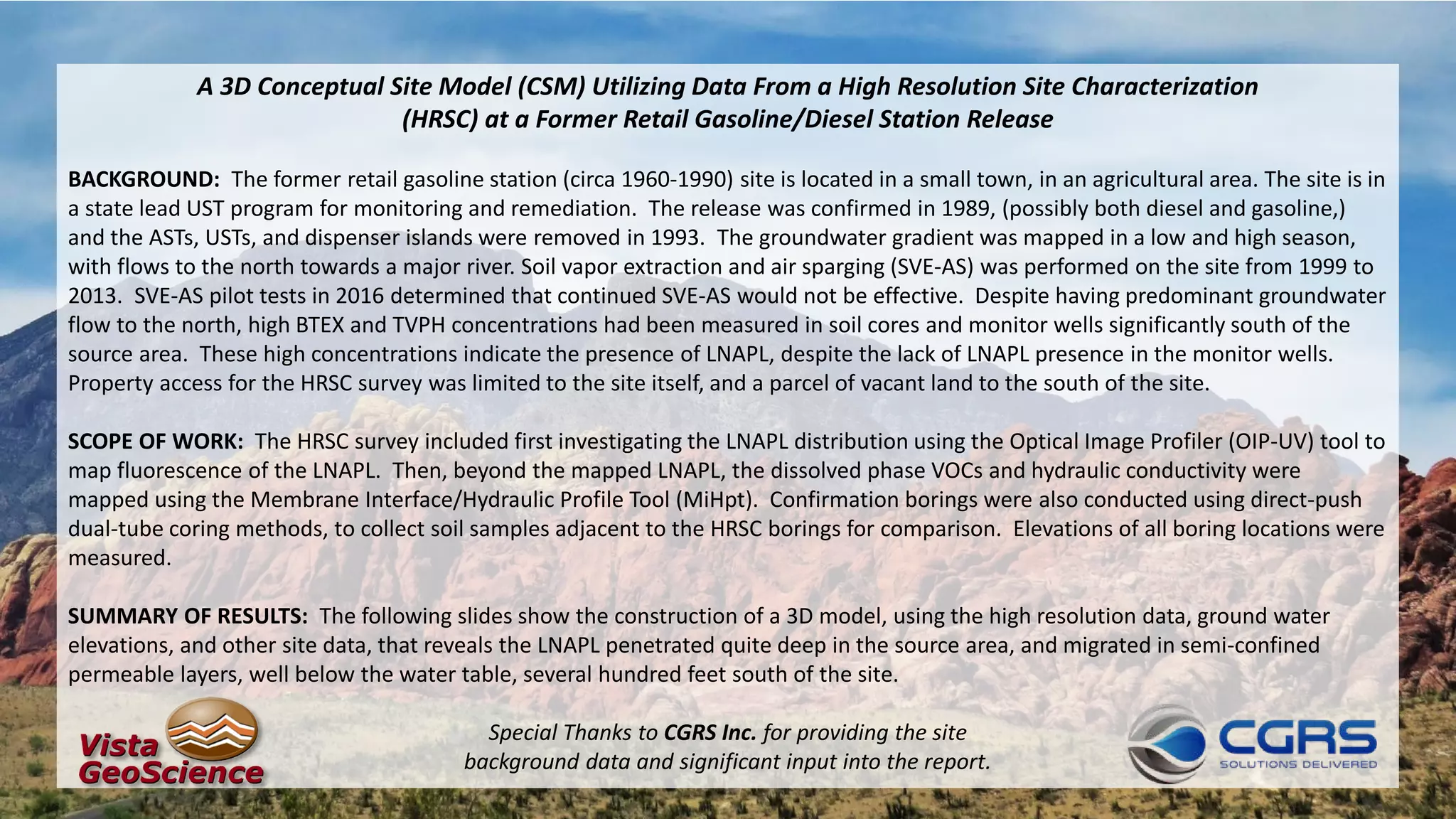 High Resolution Site Characterization (#HRSC) of Gasoline LNAPL Plume ...