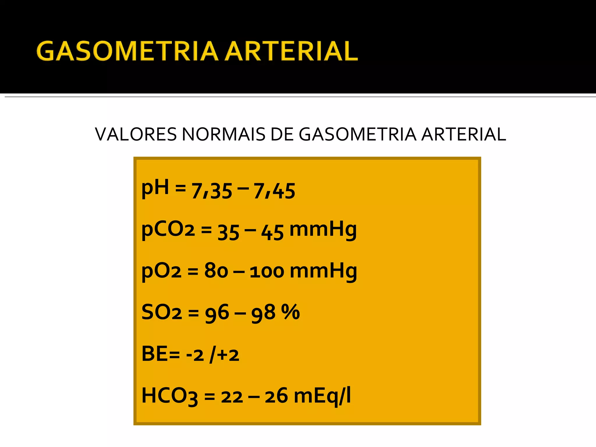 Gasometria Arterial- Distúrbios do Equilíbrio Ácido-base | PPT