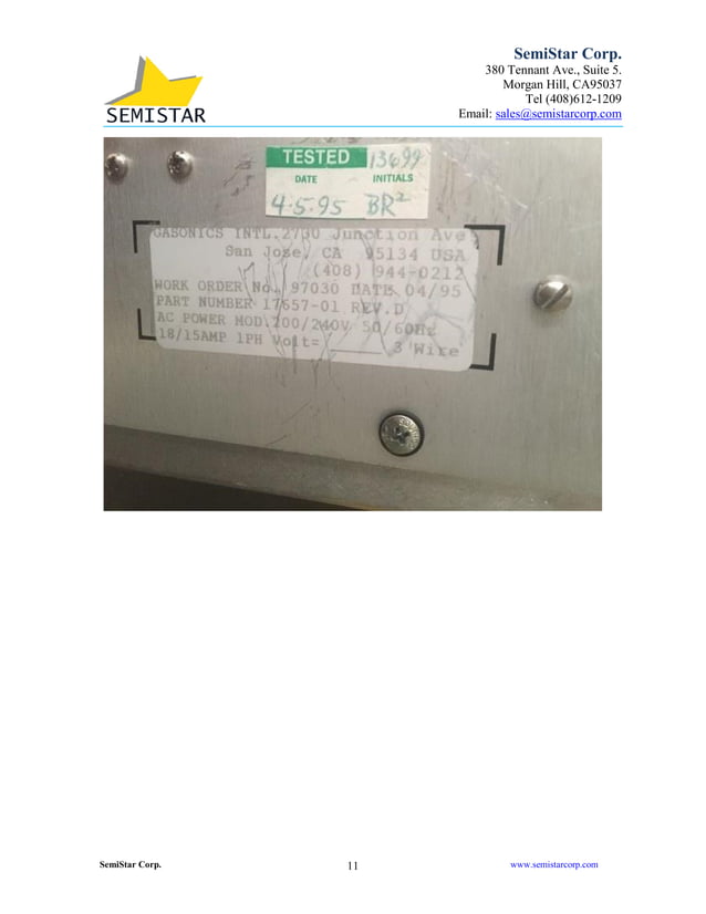 Gasonics l3510 plasma asher plasma descum semiconductor process ...