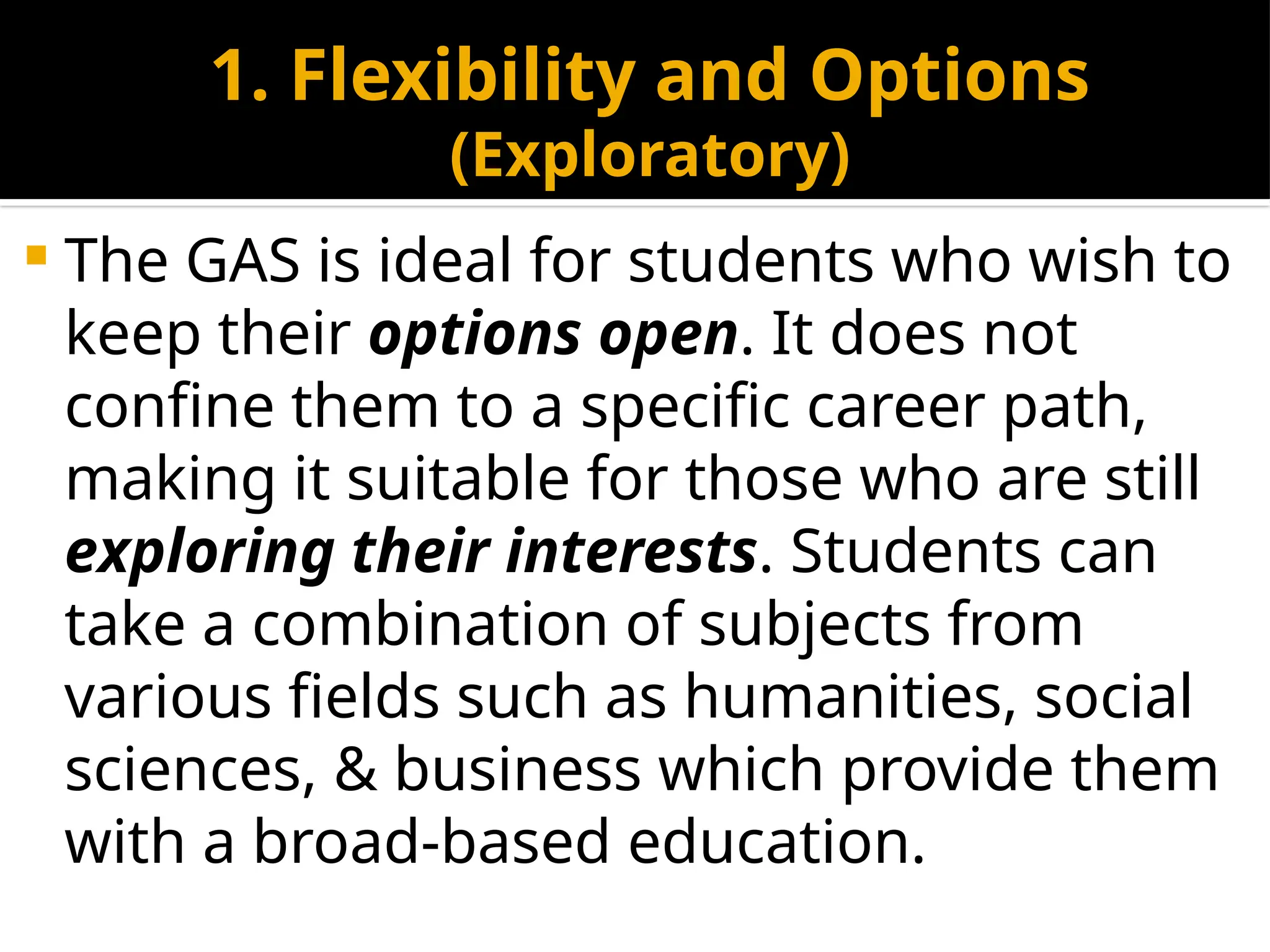 GAS Overview Senior High School General Academic Strand | PPTX