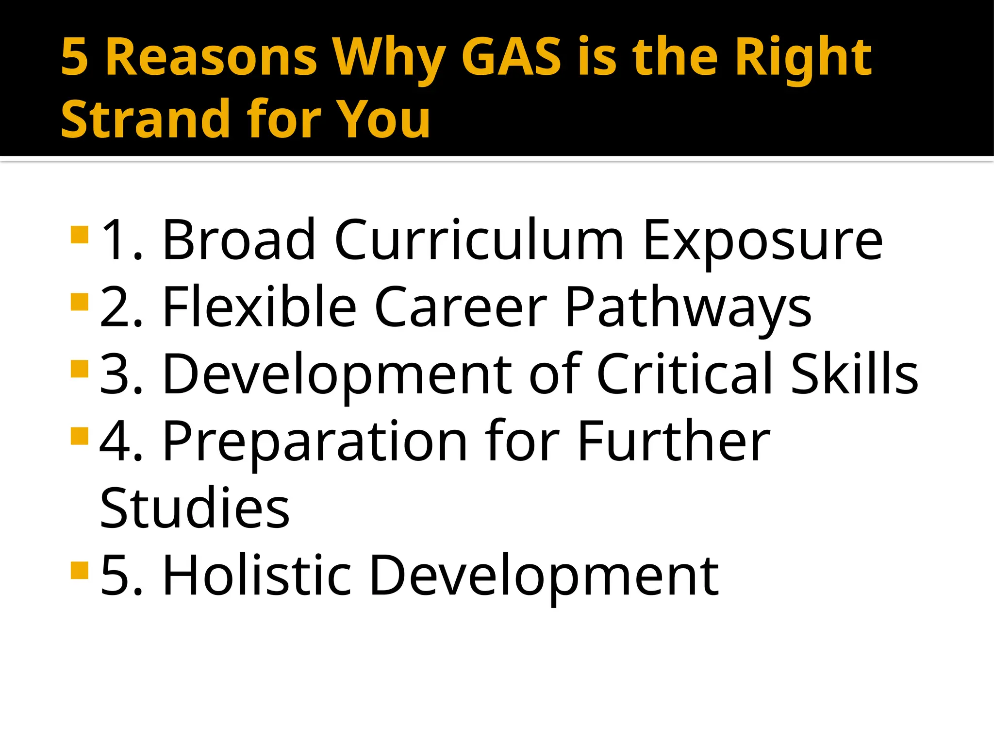 GAS Overview Senior High School General Academic Strand | PPTX