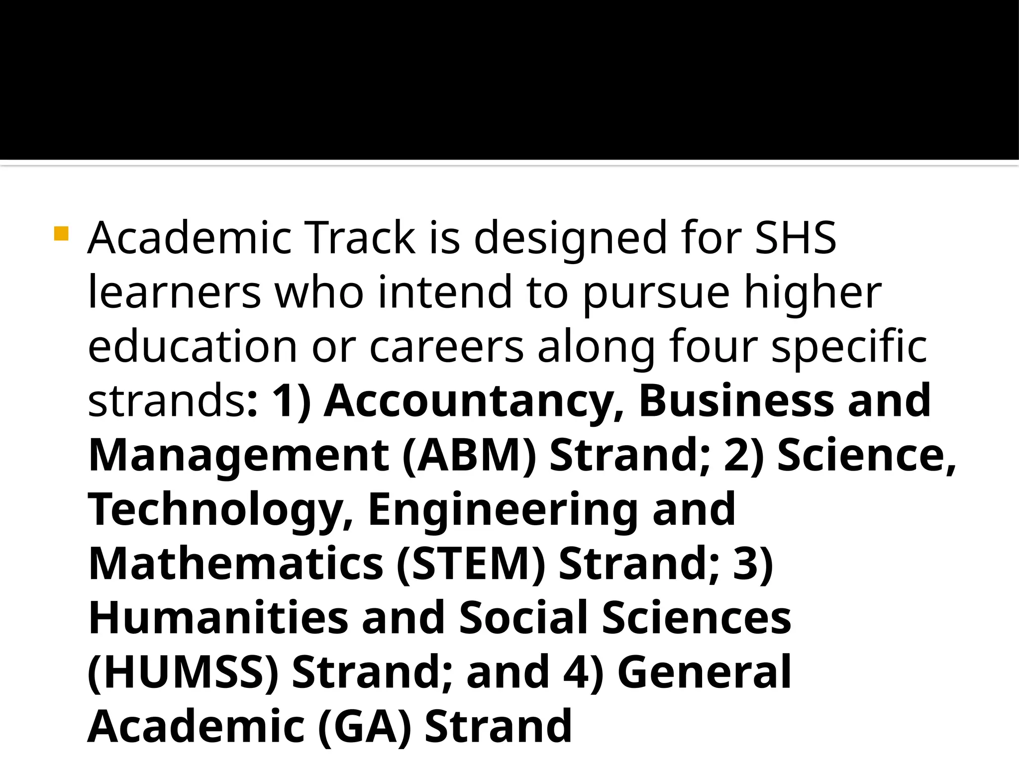 GAS Overview Senior High School General Academic Strand | PPTX