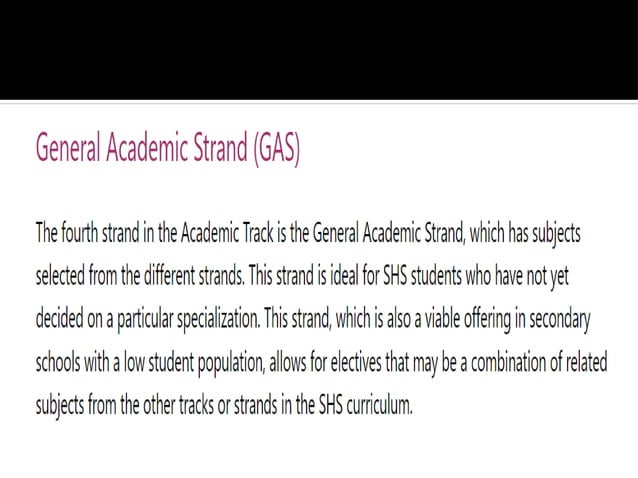 GAS Overview Senior High School General Academic Strand | PPTX