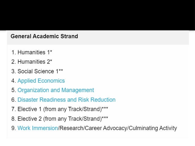 GAS Overview Senior High School General Academic Strand | PPTX
