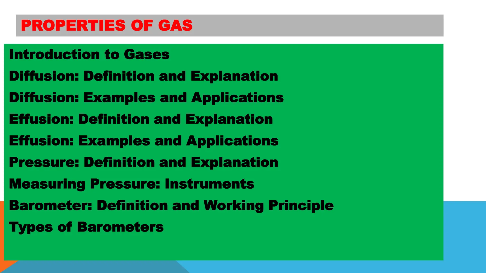 THE PROPERTIES OF GASES AND ITS BEHAVIORS | PPT