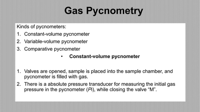 Gas pycnometry | PPT