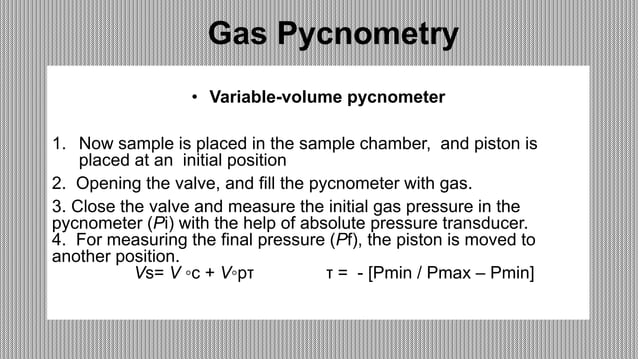 Gas pycnometry | PPT