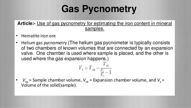 Gas pycnometry