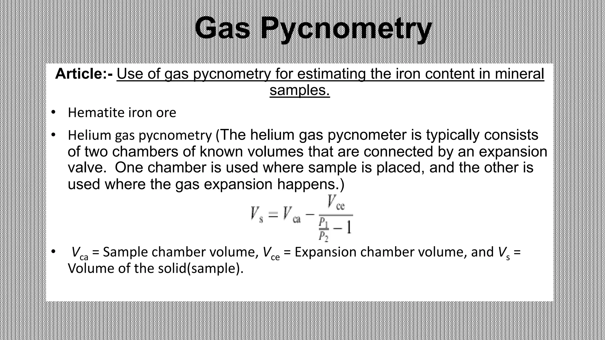 Gas pycnometry | PPTX