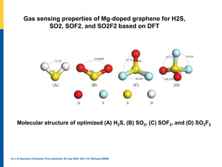 Mg-Doped Graphene Gas Sensing Properties for H2S, SO2, SOF2 and SO2F2 | PPT