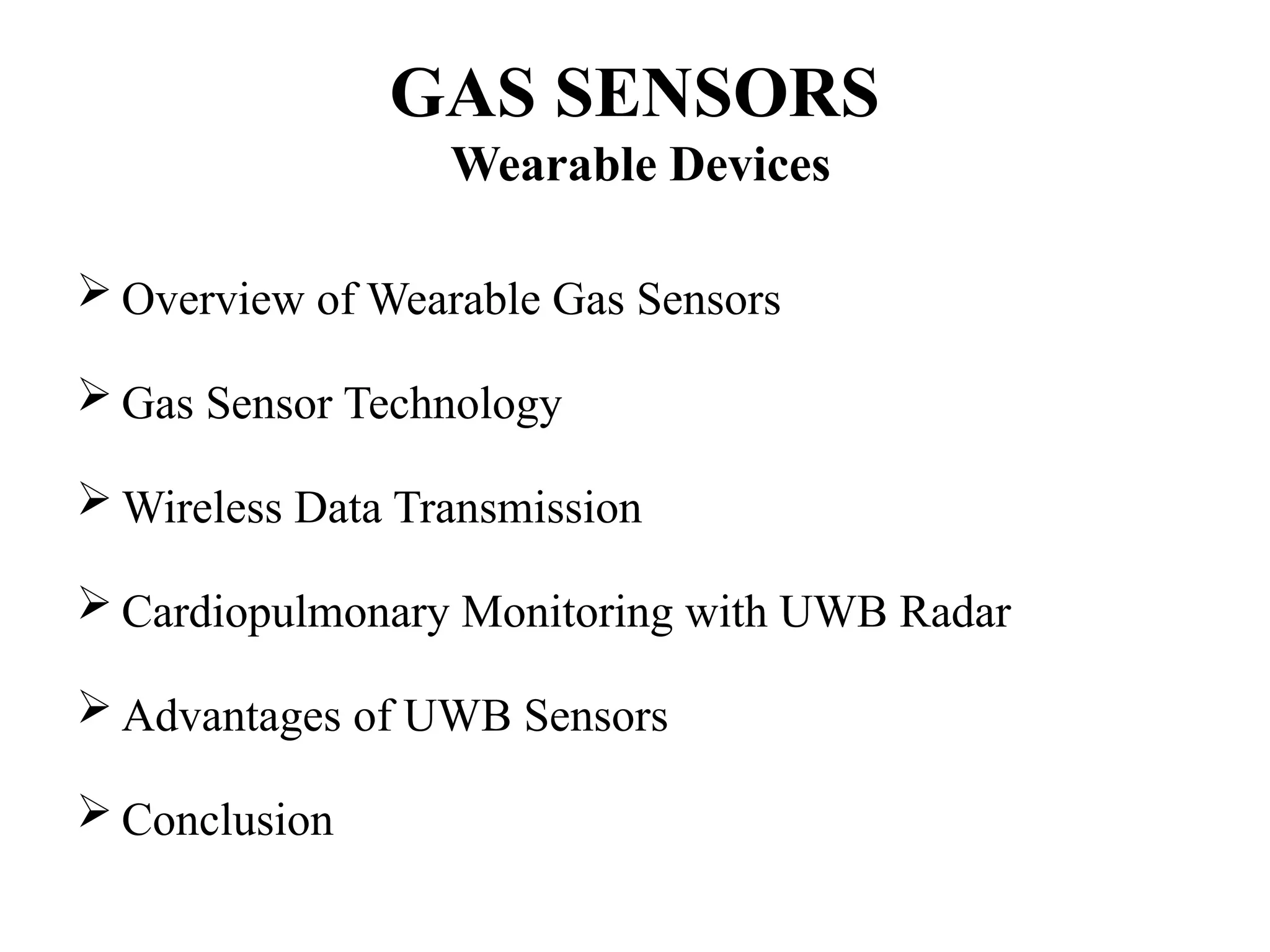 GAS SENSORS in Wearable devices unit 1pptx | PPTX