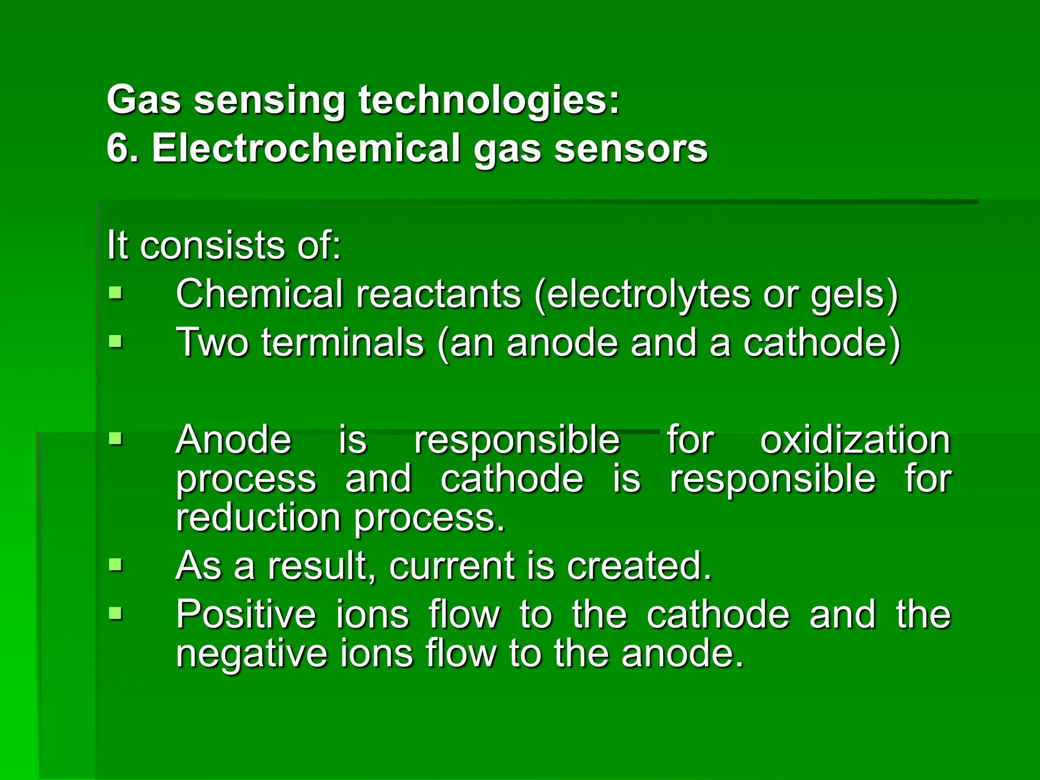 Deep explanation of gas sensors for engineering students | PPTX