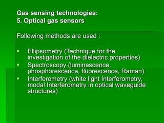 Deep explanation of gas sensors for engineering students | PPTX