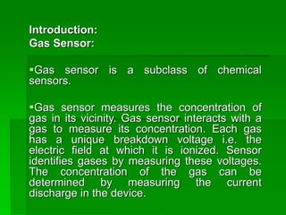 Deep explanation of gas sensors for engineering students | PPTX