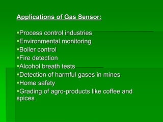 Deep explanation of gas sensors for engineering students | PPTX