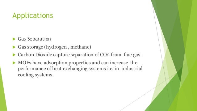 Gas storage in metal organic frameworks(MOFs)