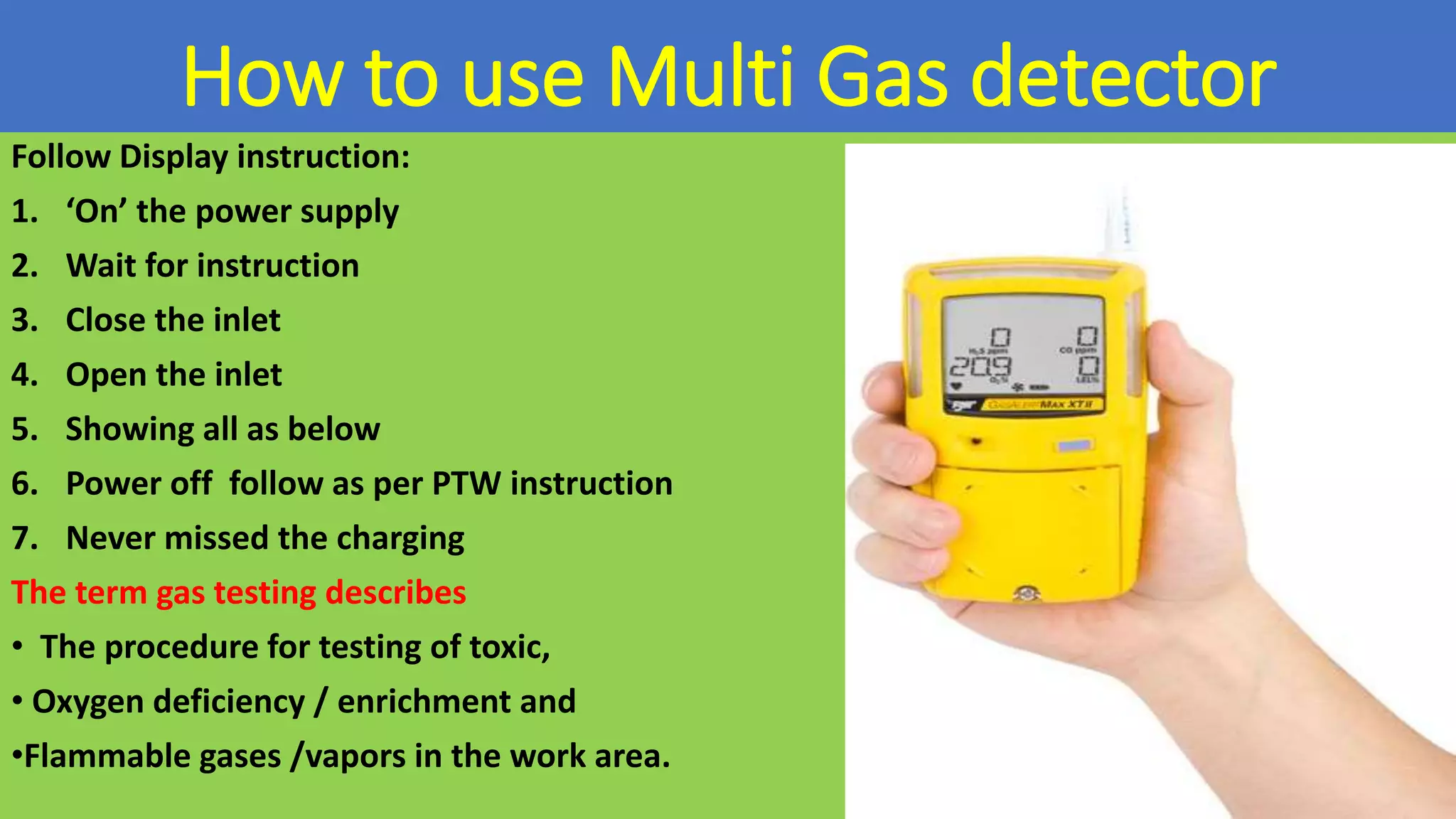 Gas Tester Training | PPTX