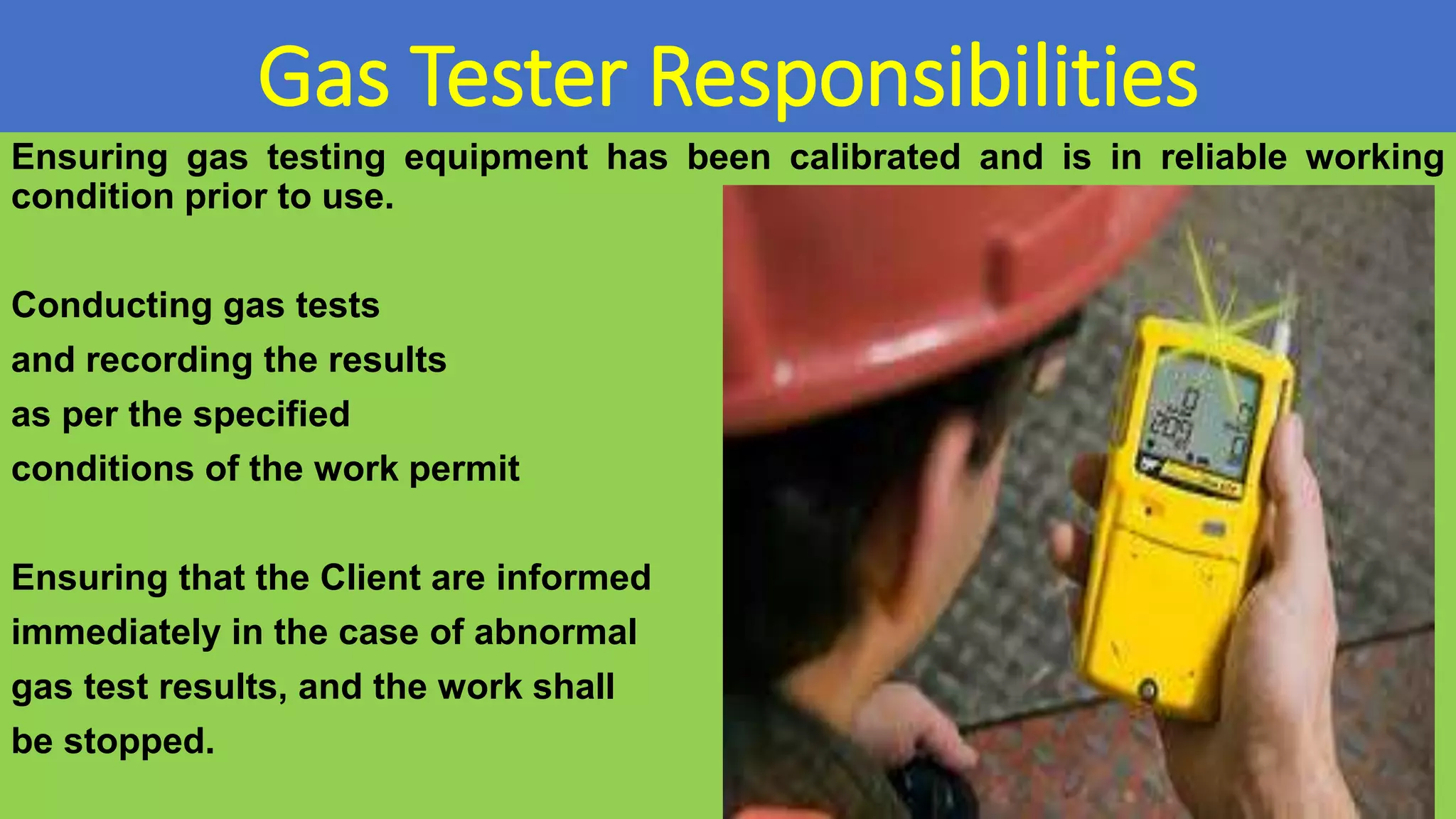 Gas Tester Training | PPTX