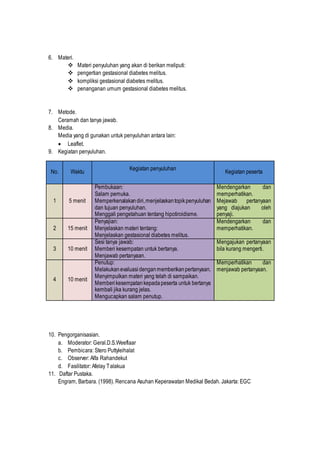 Gastisional diabetes mellitus (GDM) dengan SAP | DOCX