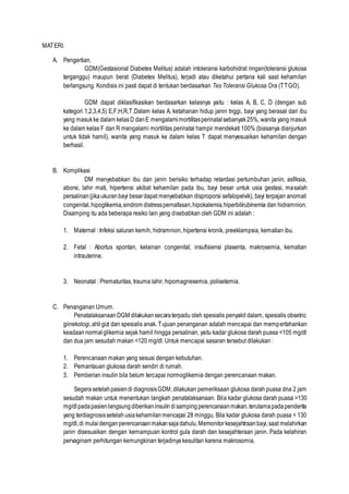 Gastisional diabetes mellitus (GDM) dengan SAP | DOCX