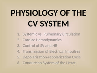 Gas Transport - Cardiovascular system anatomy | PPTX