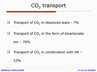 GAS TRANSPORT- NEONATAL VENTILATION HASSAN-2023.pptx