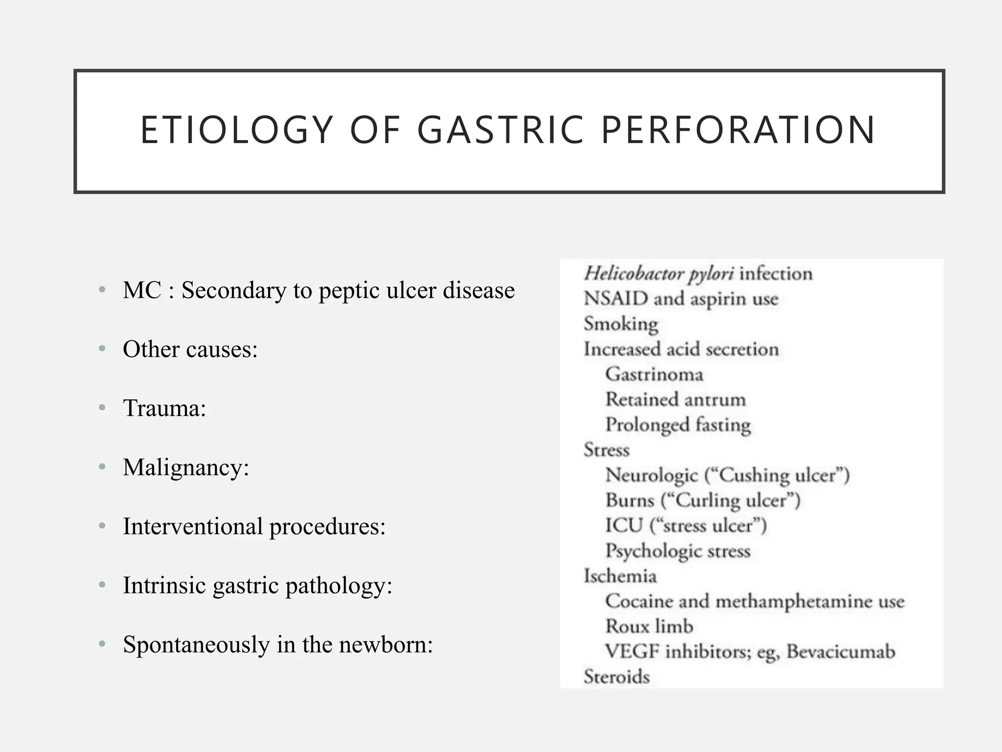 GASTRIC PERFORATION: A BRIEF SURGICAL MANAGEMNT | PPTX