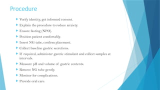 Gastric Analysis for nursing students in | PPTX