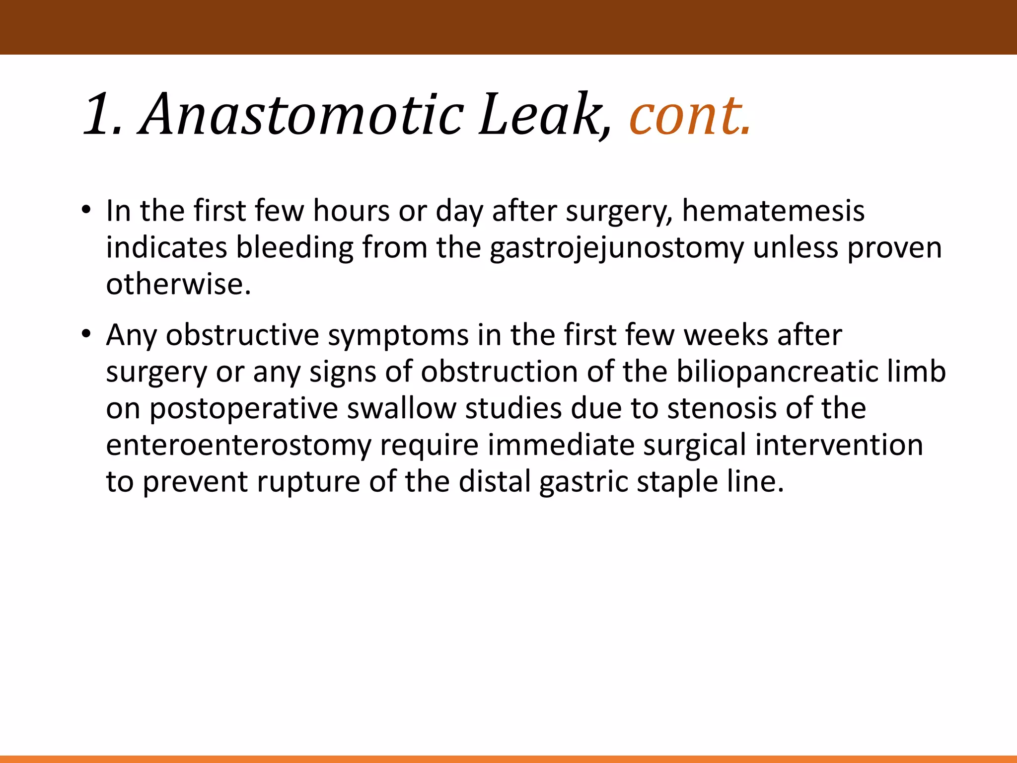 Gastric bypass complications | PPTX